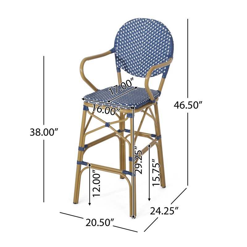 Breakwater Bay Glenmora Wicker Outdoor 29.25'' Bar Stool | Wayfair
