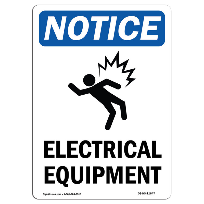 SignMission Electrical Equipment Sign with Symbol Sign | Wayfair