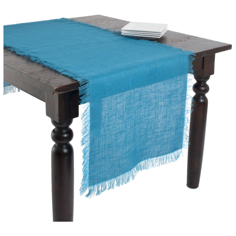 Red Barrel Studio® Furman Fringed Burlap Table Runner & Reviews | Wayfair