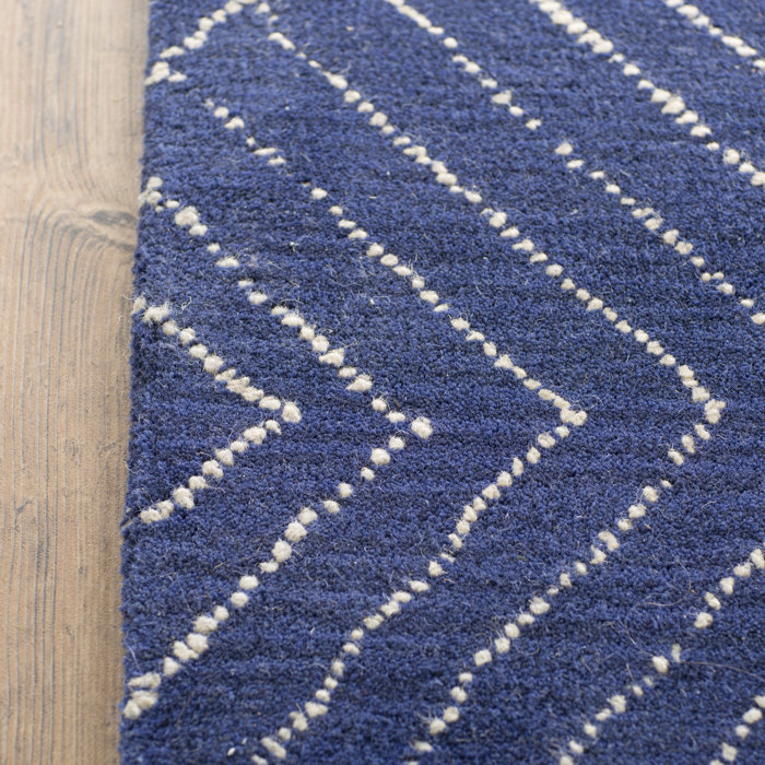 Mercury Row® Utsey Handmade Hand-Tufted Wool Navy Rug & Reviews | Wayfair