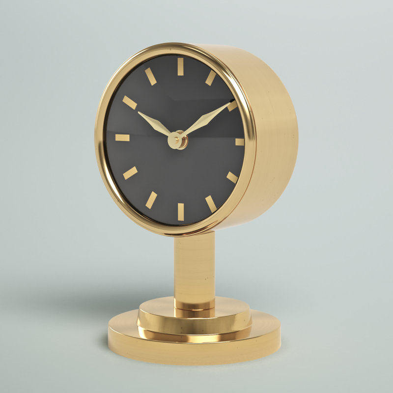 Greyleigh™ Analog Stainless Steel Mechanical Tabletop Clock | Wayfair