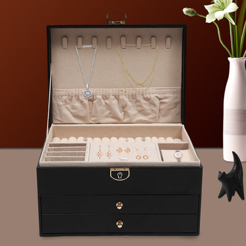 Mercer41 3-Layer Jewelry Watch Organizer Box | Wayfair