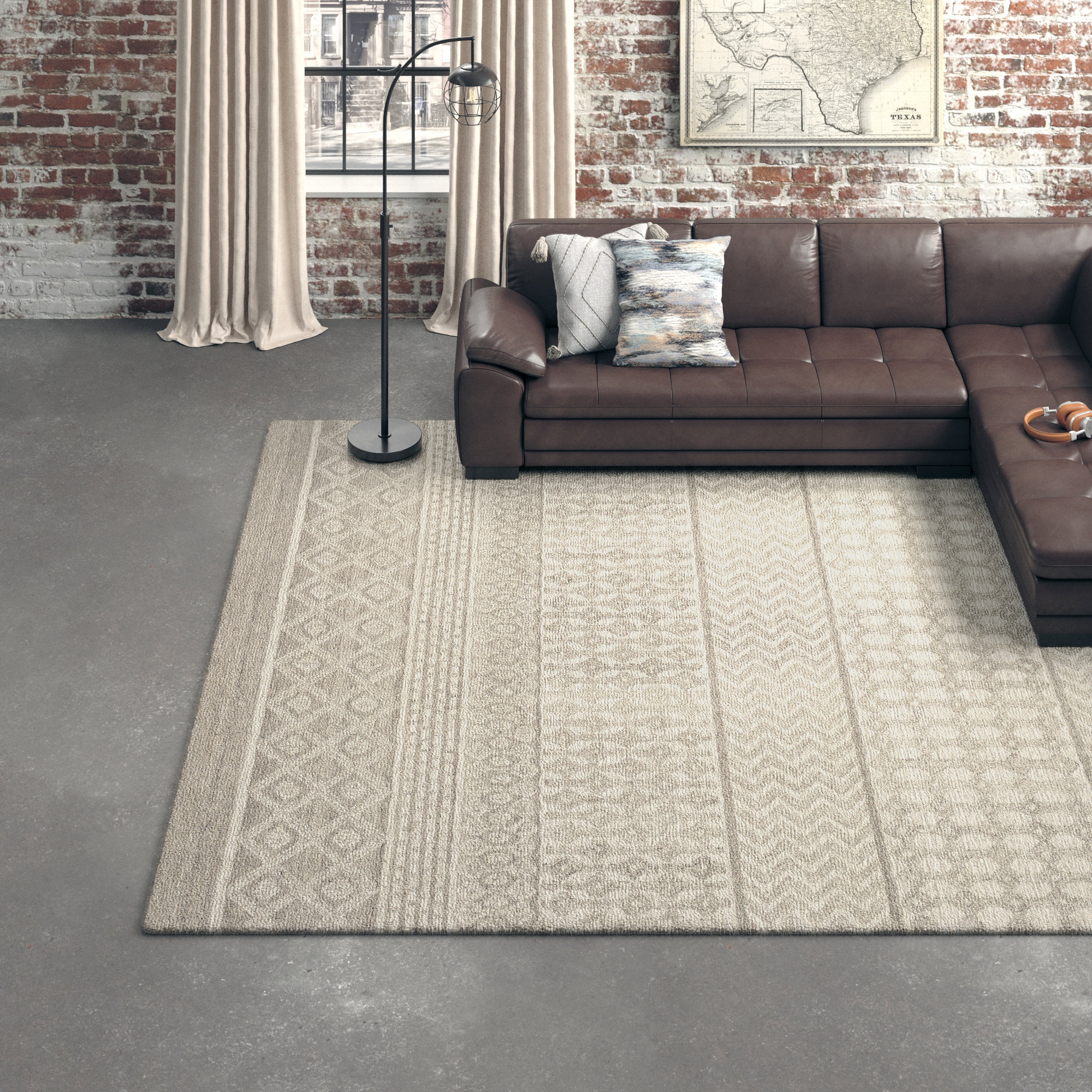 Steelside™ Abdera Handmade Wool Gray/Ivory Rug & Reviews | Wayfair