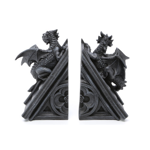 Design Toscano Gothic Castle Dragons Sculptural Bookends & Reviews ...
