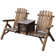 Millwood Pines Gwen Solid Wood Double Adirondack Chair with Table ...