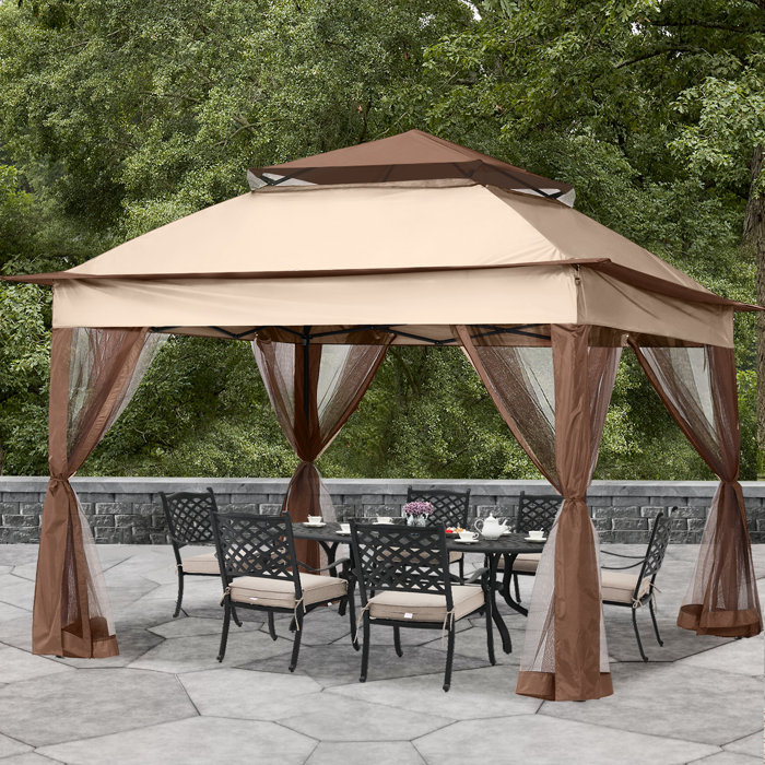 MasterCanopy Outdoor 11Ft. W x 11 Ft. D Metal Pop-Up Gazebo & Reviews ...