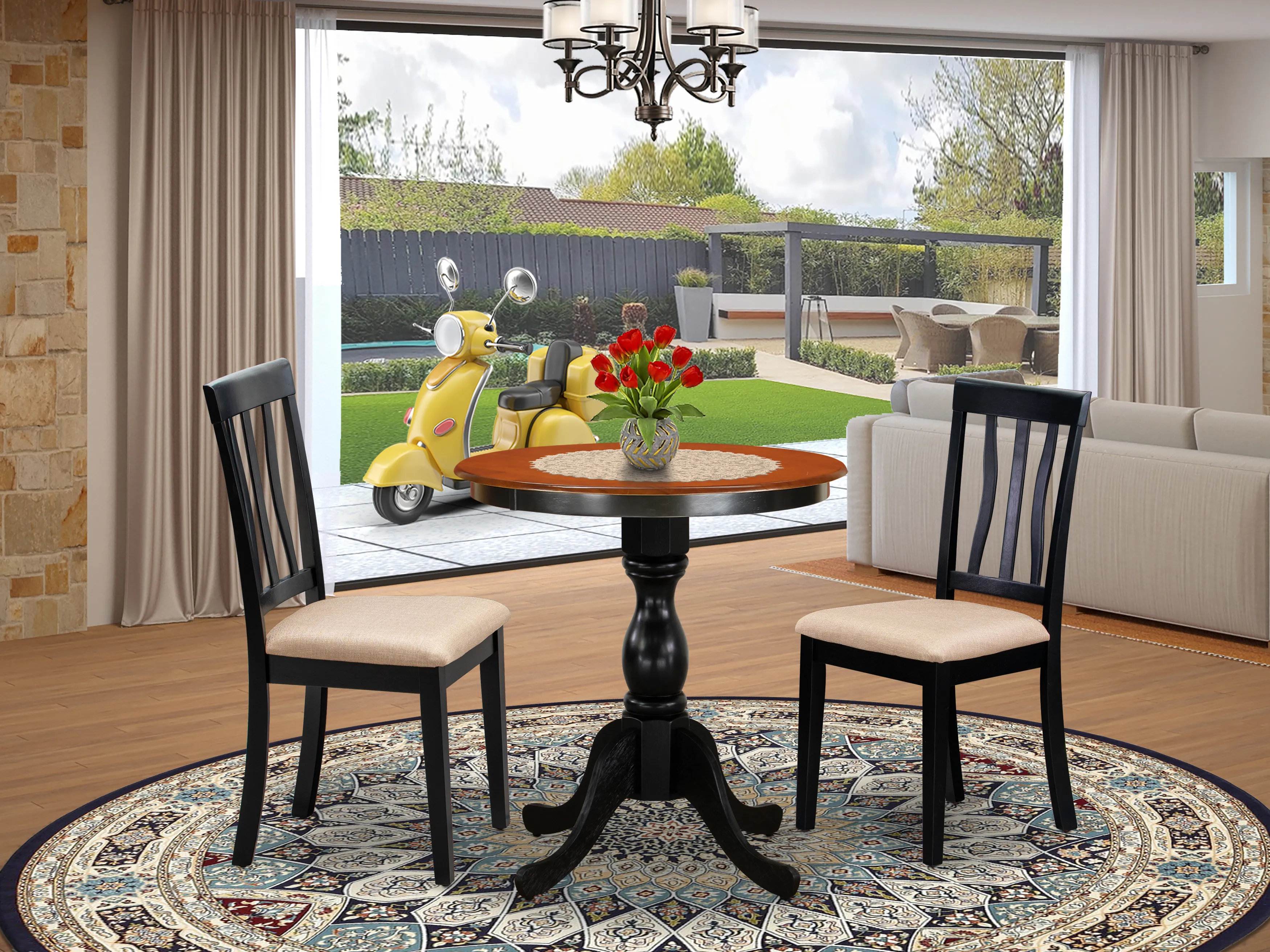 Alcott Hill® Adelo 2 - Person Solid Wood Breakfast Nook Dining Set ...