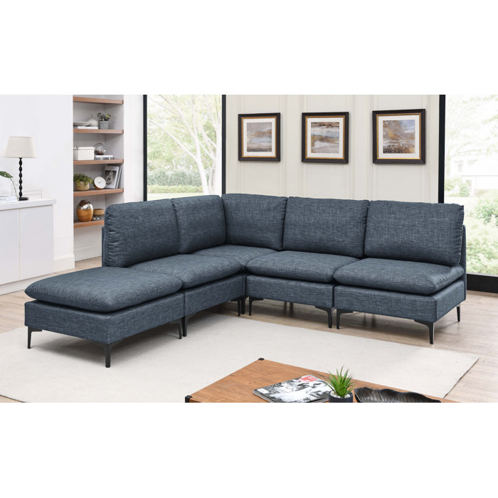 Wade Logan® Haarith 5 - Piece Upholstered Sectional | Wayfair