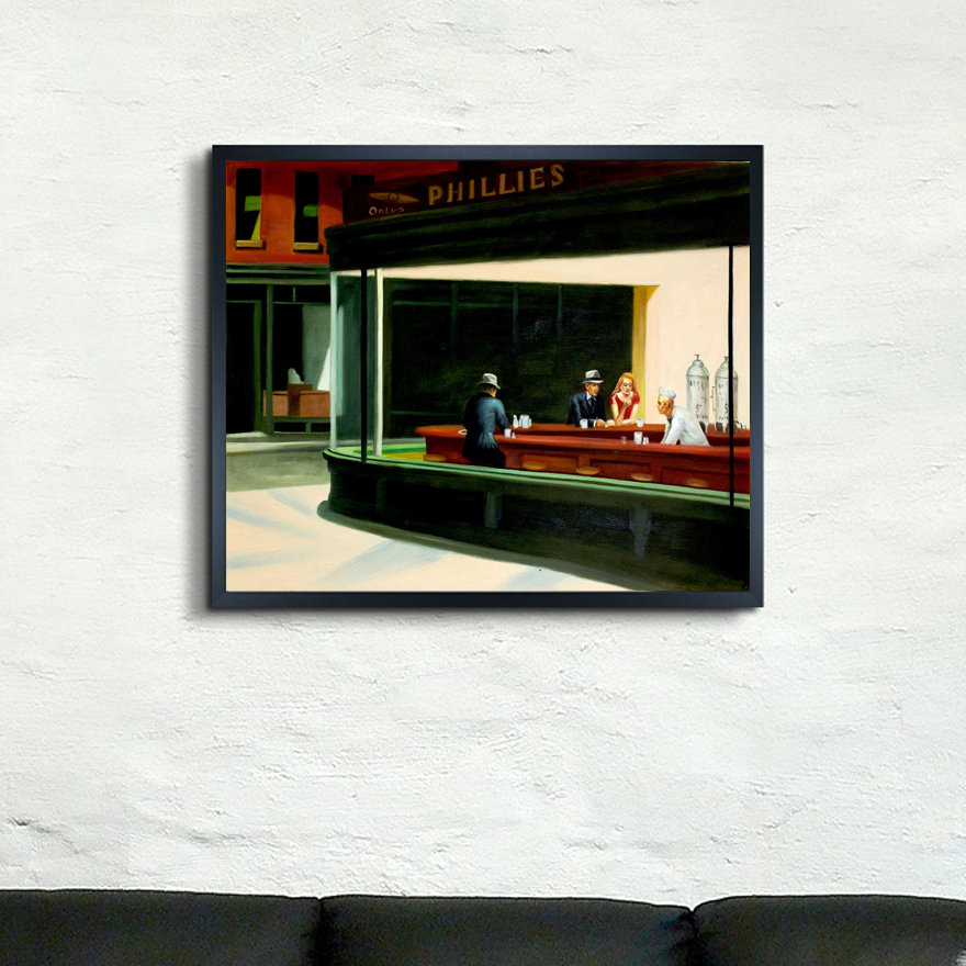 Vault W Artwork Nighthawks by Edward Hopper - Picture Frame Print on ...