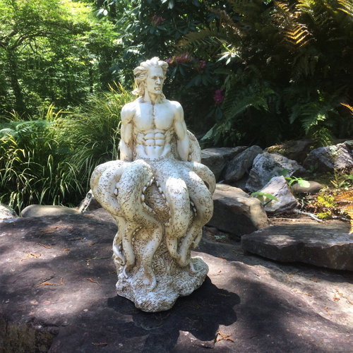 HomeStyles Life's a Beach Octoman Sitting on Coastal Rock Statue ...