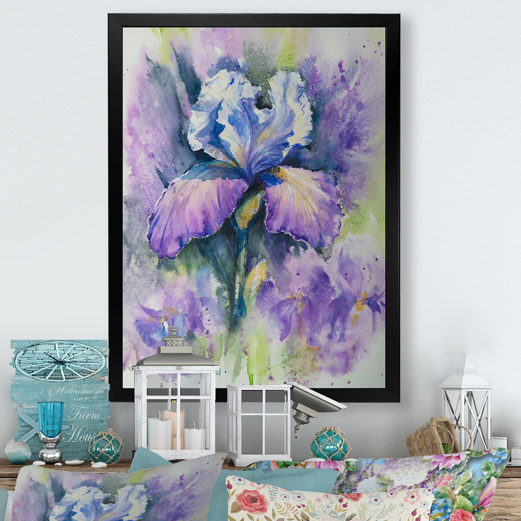 Winston Porter Abstract Blue Iris Flower Abstract Blue Iris Flower ...