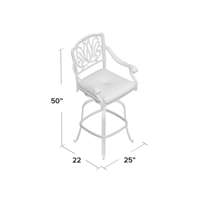 Three Posts™ Lebanon Metal Outdoor 29'' Bar Stool with Cushion ...