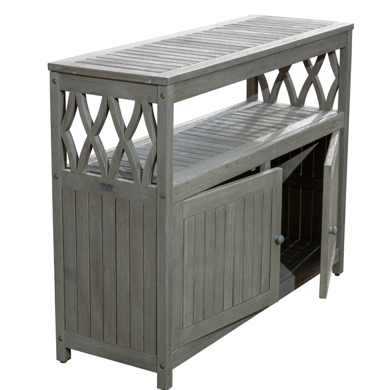 Highland Dunes Buecker Eucalyptus Outdoor Buffet & Console Table ...