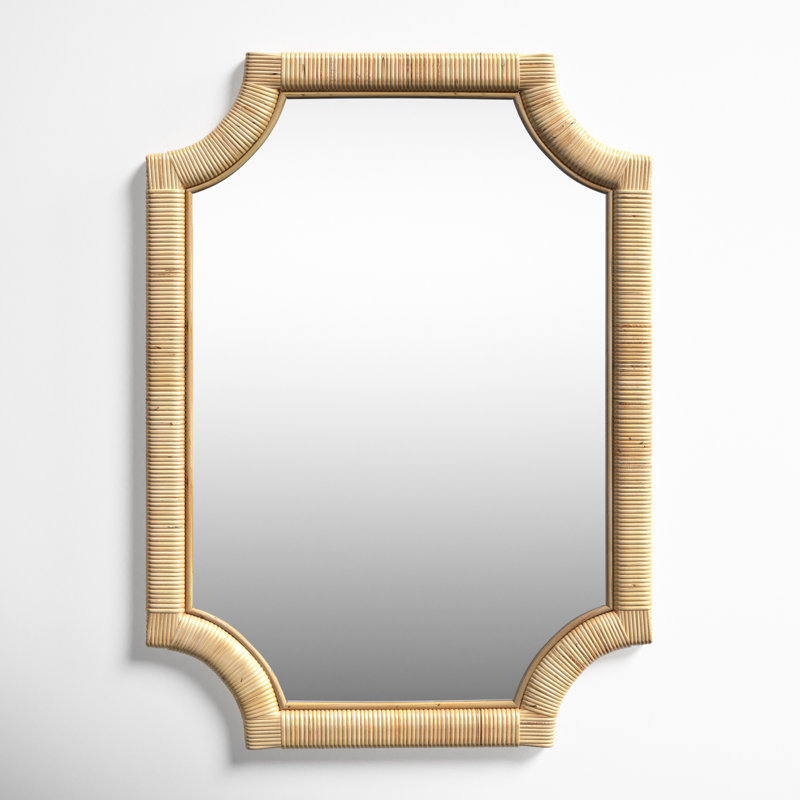 Joss & Main Citrine Asymmetrical Rattan Wall Mirror & Reviews | Wayfair