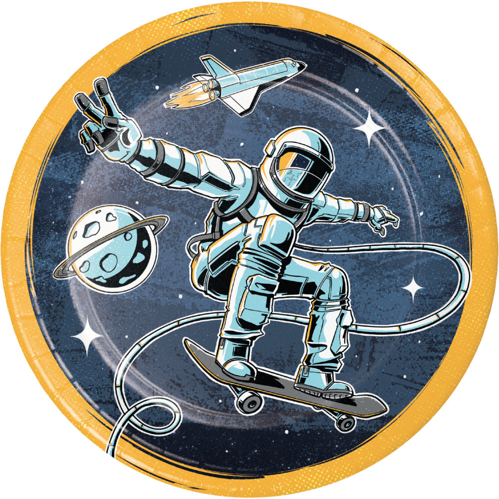 Creative Converting Space Skater Paper Plates, 24 ct | Wayfair