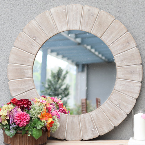 Dovecove Round Wood Wall Mirror & Reviews | Wayfair