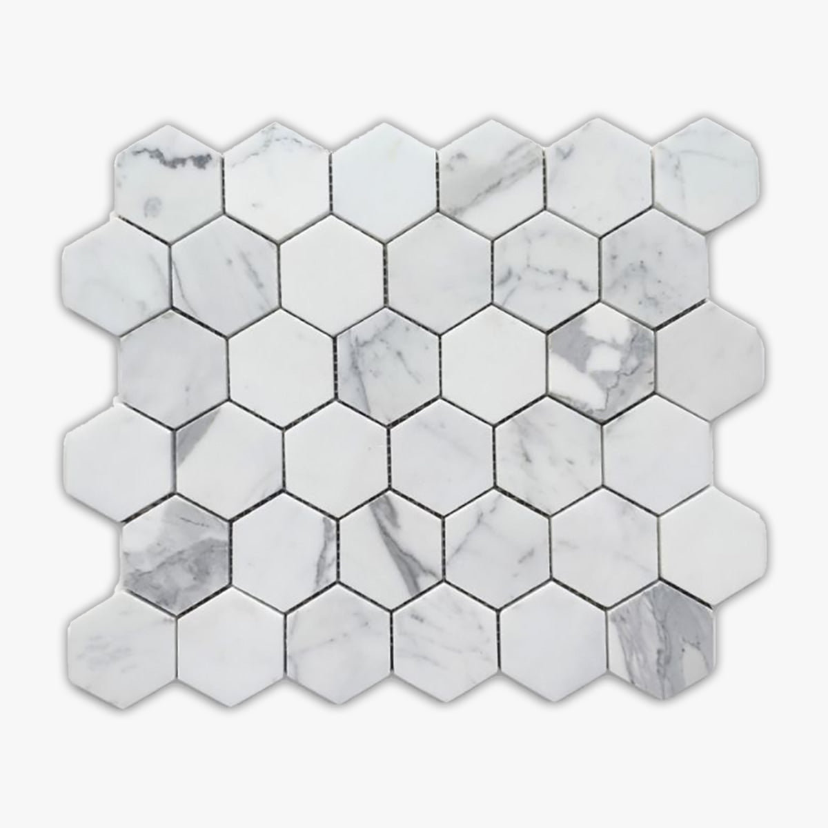 Calacatta Tile Statuary Polished 11" x 12" Marble Wall & Floor Tile ...