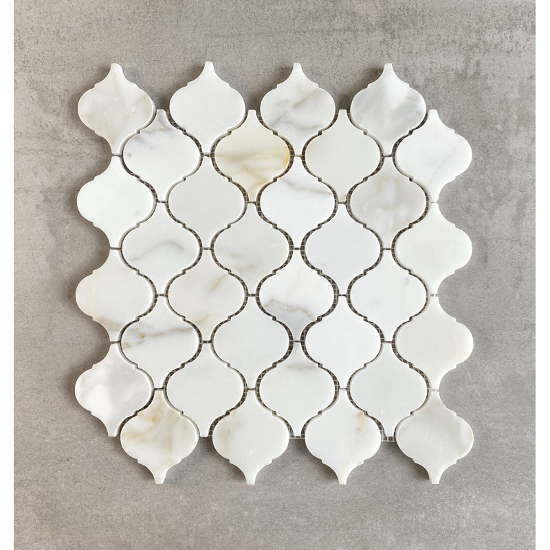 ES Stone 2.5" x 3" Marble Arabesque Mosaic Wall & Floor Tile & Reviews ...