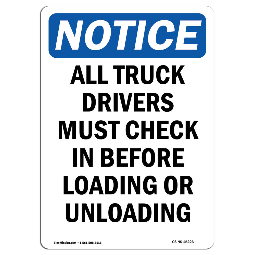 SignMission All Truck Drivers Must Check in Sign | Wayfair