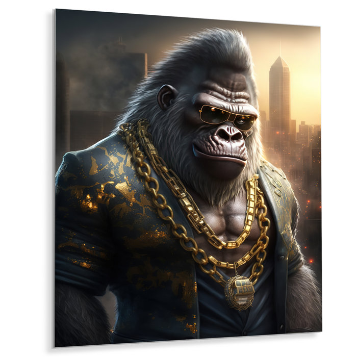 Trinx Gangster Gorilla I Gangster Gorilla I - Unframed Print on Metal ...