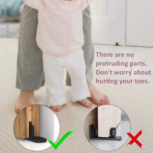 HERACLES No Groove Adjustable Sliding Door Guide, Bottom Floor Guide ...