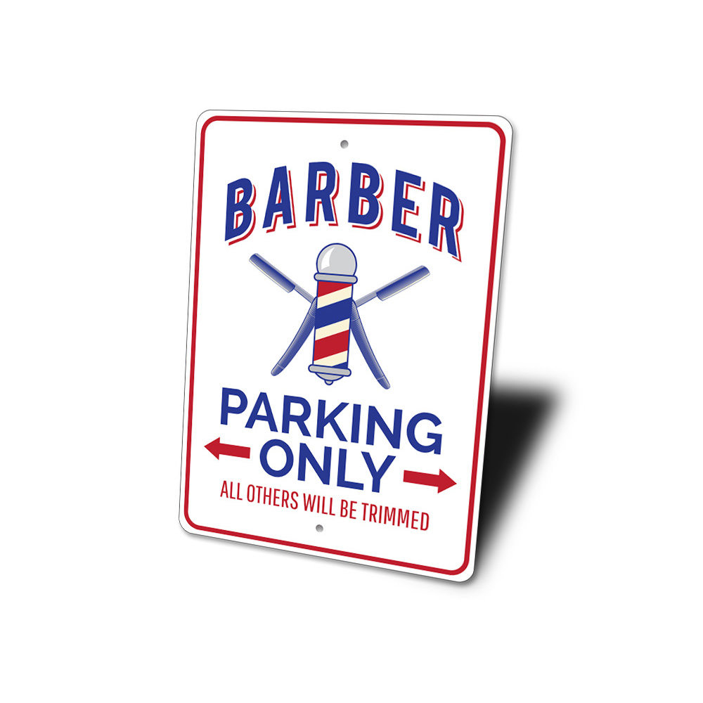 Lizton Sign Shop, Inc Barber Shop Parking Aluminum Sign | Wayfair