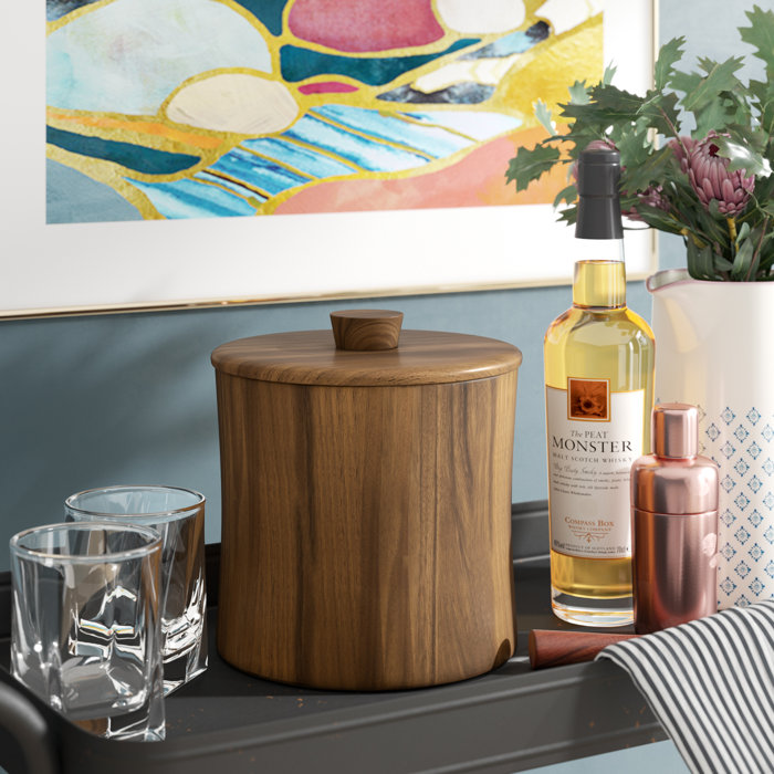 Millwood Pines Molloy Wood Ice Bucket & Reviews | Wayfair