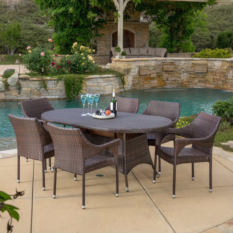 Bayou Breeze Holbrook Oval 6 - Person Outdoor Dining Set & Reviews ...