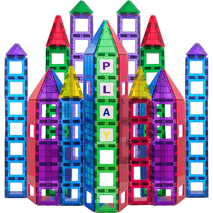 Play22USA 100 Piece Set Magnetic Tiles Building Blocks | Wayfair