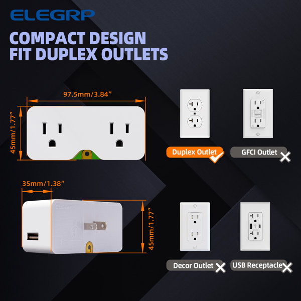 ELEGRP 15 - Amp Standard Tamper Resistant Quadplex Outlet | Wayfair