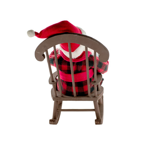 The Holiday Aisle® Sitting Bedtime Santa Claus in Rocking Chair | Wayfair