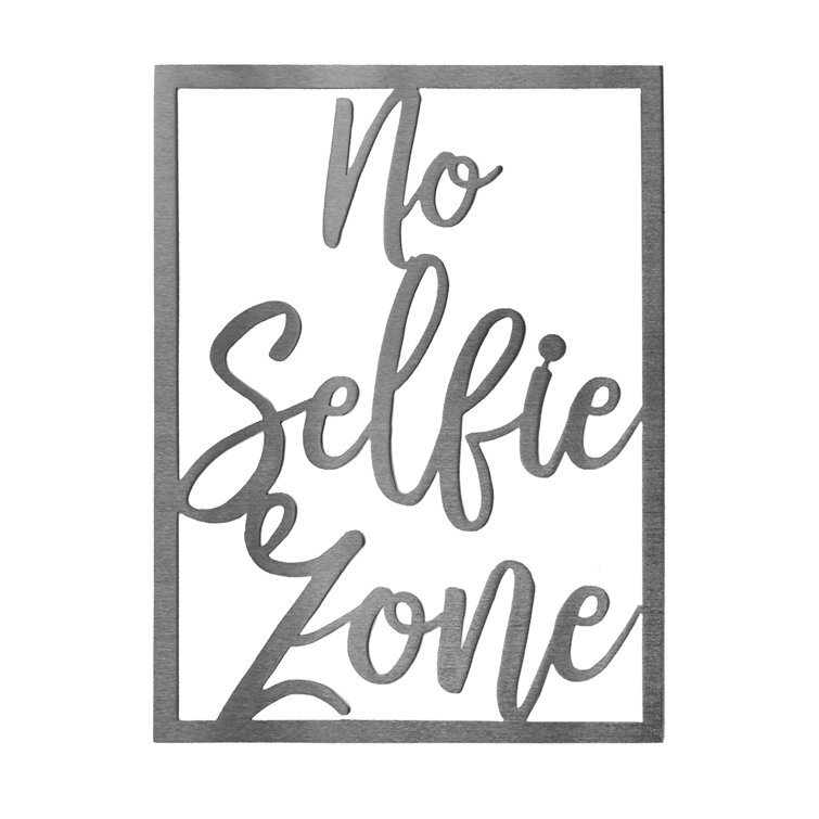 Winston Porter 16" Bathroom Modern Rectangle Signs 'No Selfie Zone ...