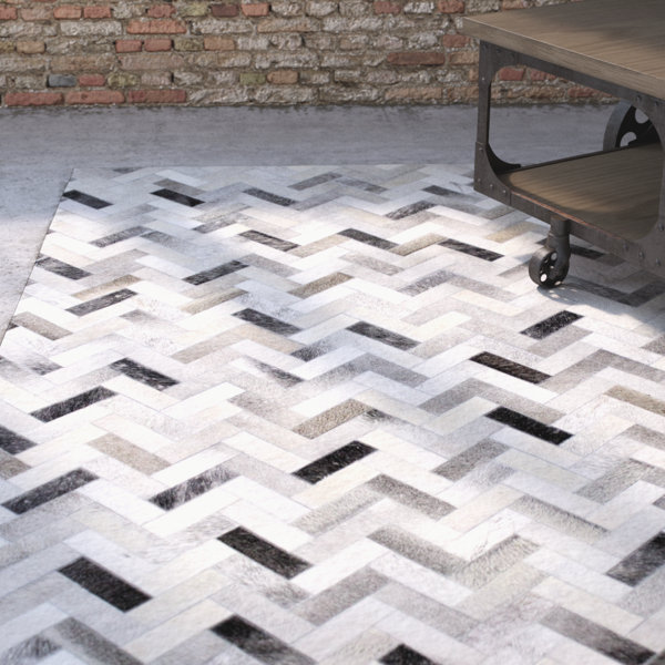 AllModern Marsha Handmade Cowhide Leather Ash Rug & Reviews | Wayfair