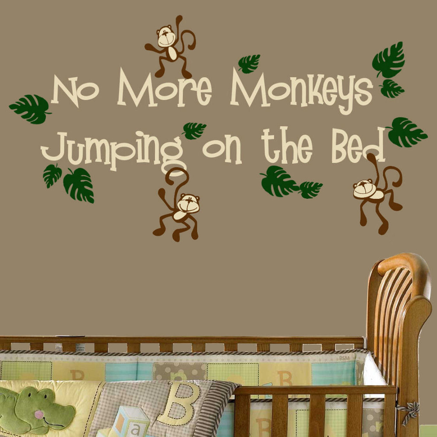DecaltheWalls No More Monkeys Jumping on the Bed Wall Decal | Wayfair