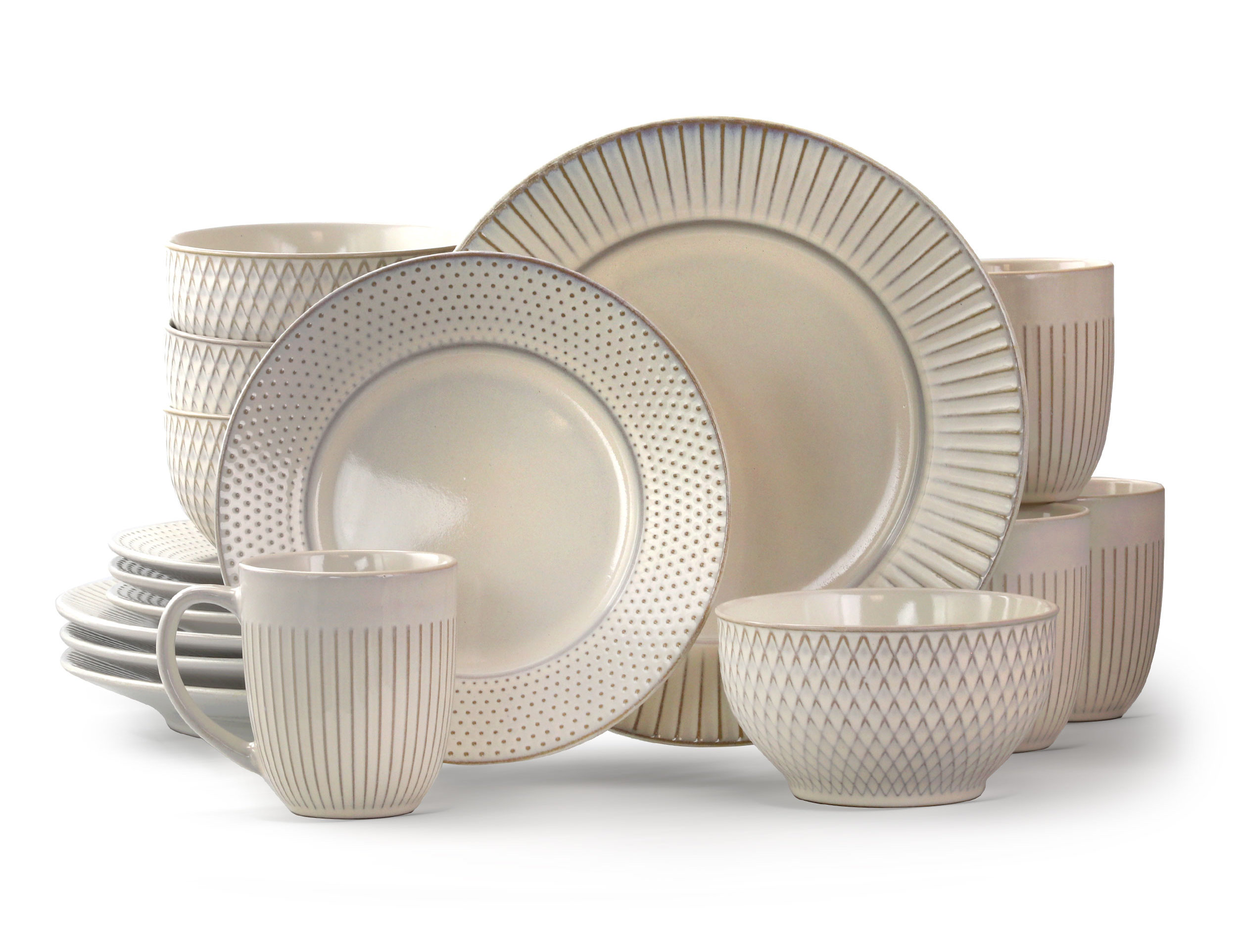 Winston Porter Goodman Stoneware Dinnerware - Set of 16 & Reviews | Wayfair