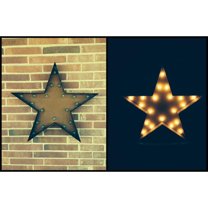 Williston Forge Star Steel Marquee Sign Wall Décor & Reviews | Wayfair