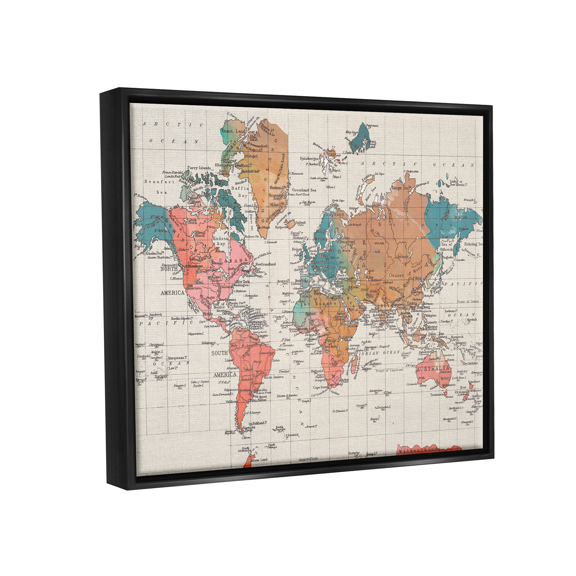 Breakwater Bay Detailed Boho World Map by Elizabeth Medley - Graphic Art on Canvas | Wayfair