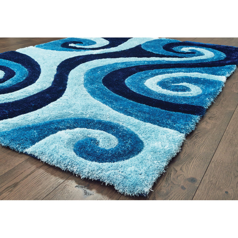 Wrought Studio Fitts Sea Blue Rug & Reviews | Wayfair