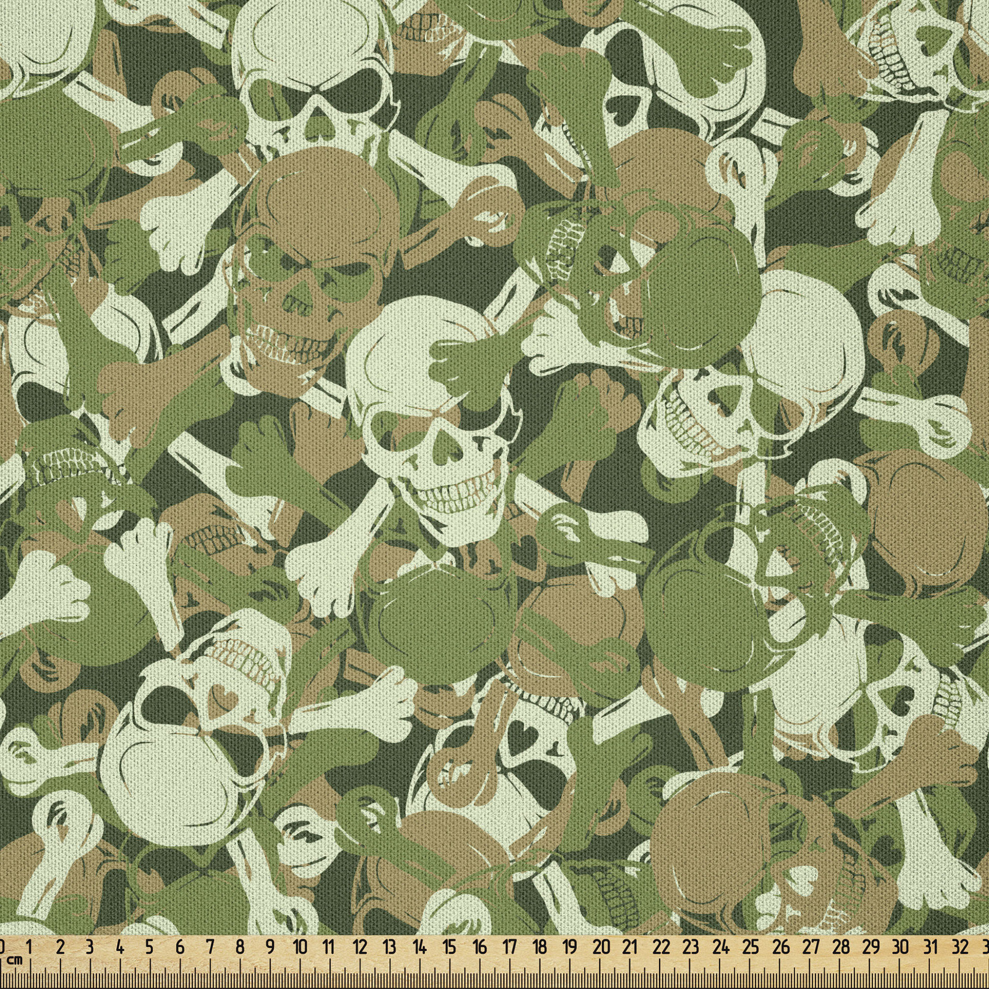 East Urban Home Camo Fabric By The Yard, Sketchy Skulls And Crossbones ...