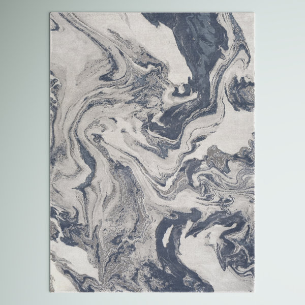 Greyleigh™ Bridgeton Abstract Denim/Gray Area Rug & Reviews | Wayfair