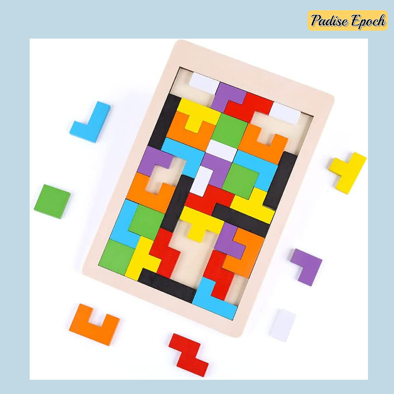 Padise Epoch Brain Teaser Tangram Blocks with Storage Bag Jigsaw ...