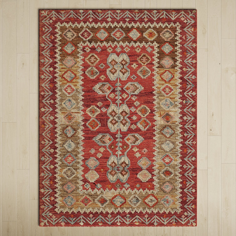 Breesport Handmade Wool Red/Beige Rug & Reviews | Birch Lane