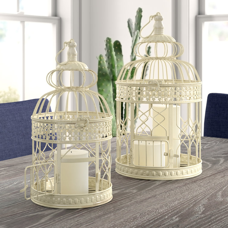 Ophelia & Co. 2 Piece Pawlowski Decorative Metal Bird Cage Set ...