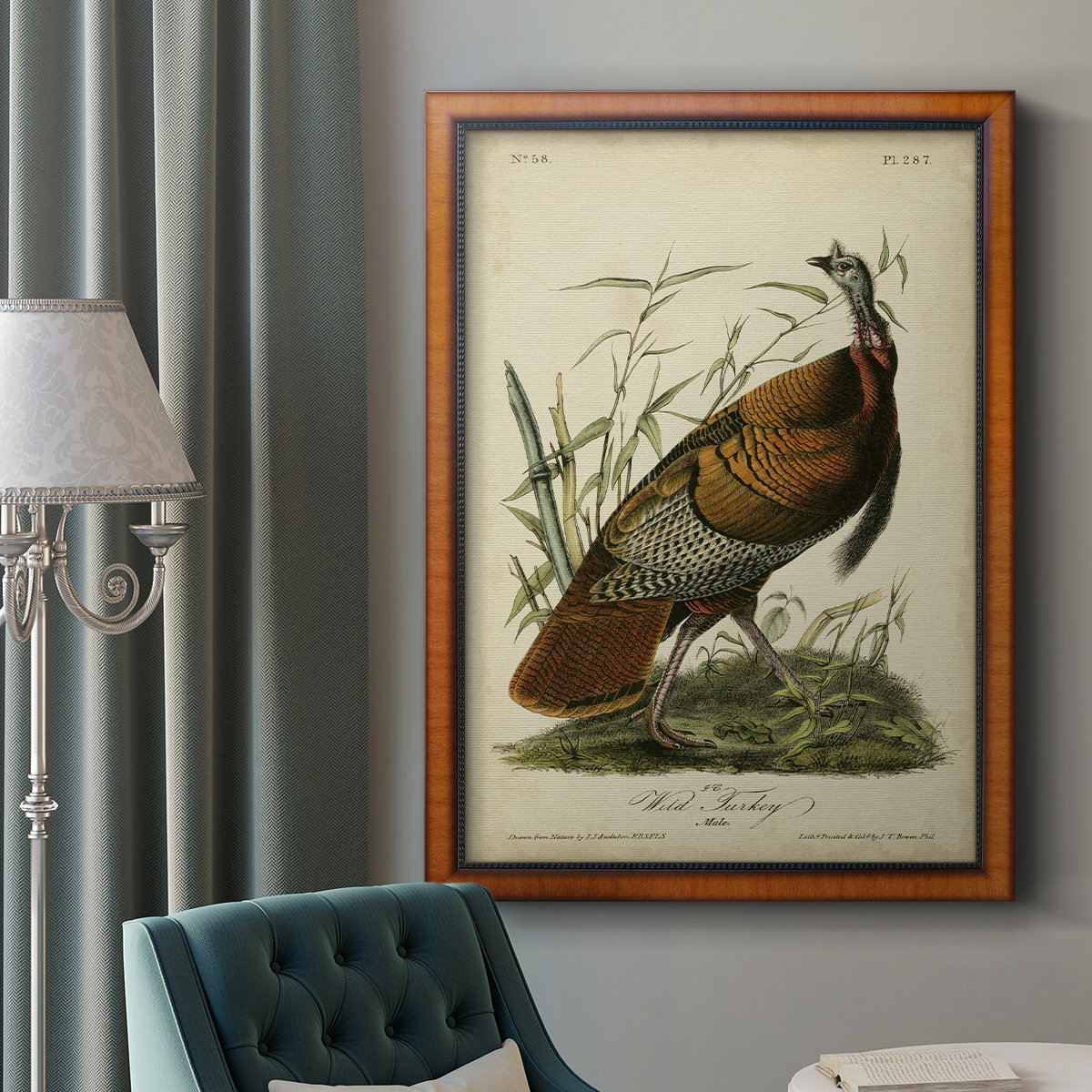 The Holiday Aisle® Audubon Wild Turkey - Picture Frame Painting on ...