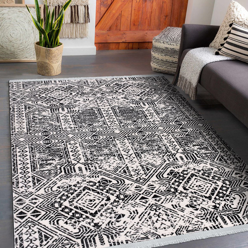 Union Rustic Danaia Area Rug in Black | Wayfair