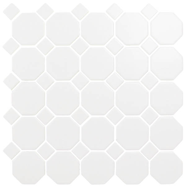 Roca Tiles CC Mosaics Mg 12X12 Pinwheel Mos Wh/Blk Dot & Reviews | Wayfair