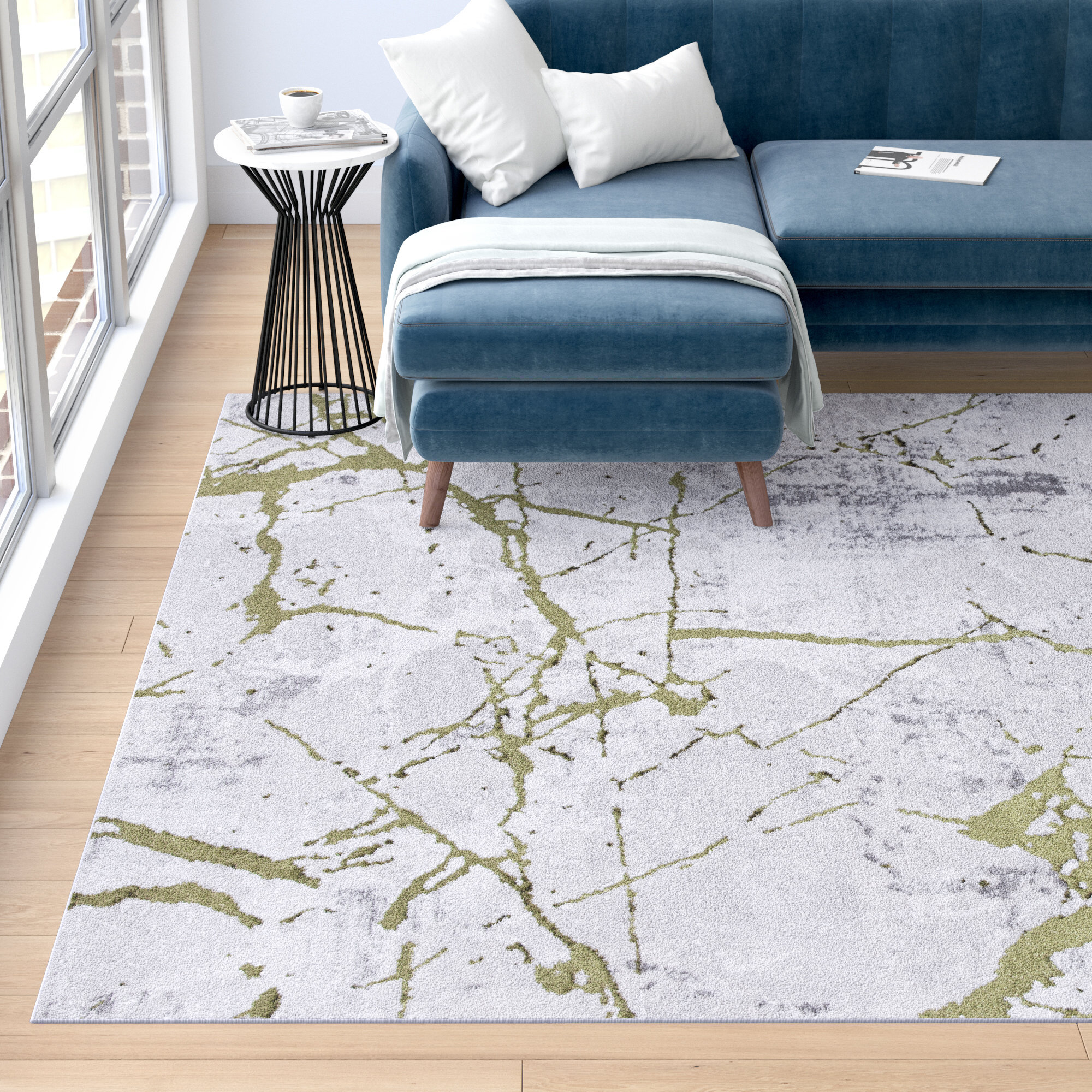 Wade Logan® Robbs Abstract Gray/Green Area Rug & Reviews | Wayfair