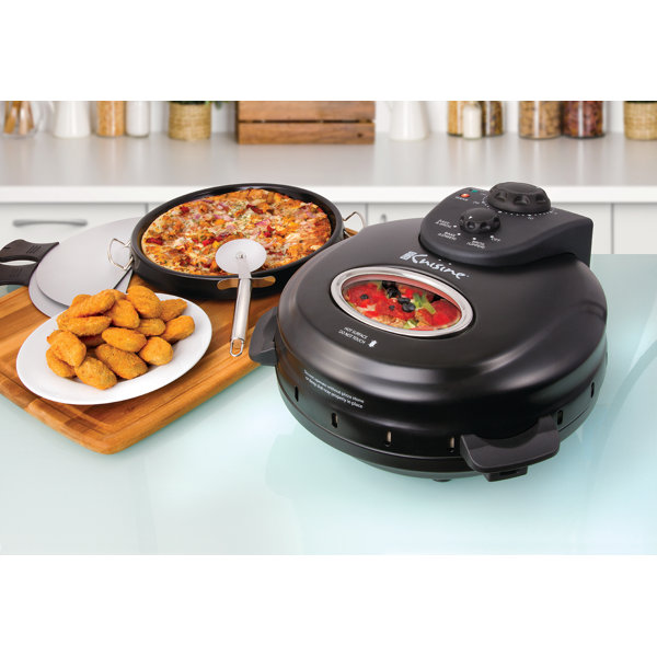 Euro Cuisine Electric Rotating Countertop Pizza Oven with Lid & Reviews ...