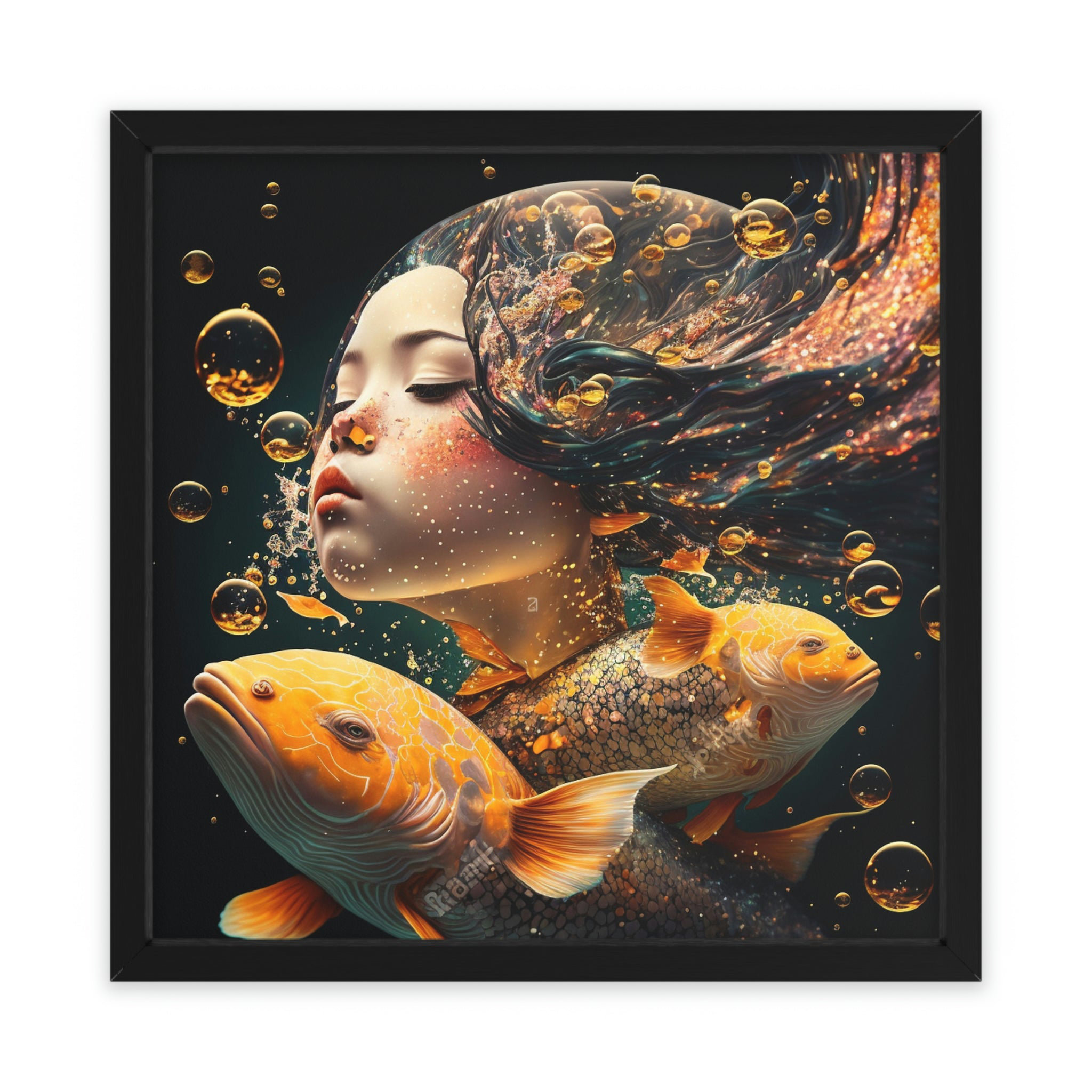 Dovecove Fish And Girl - Picture Frame Illustration | Wayfair