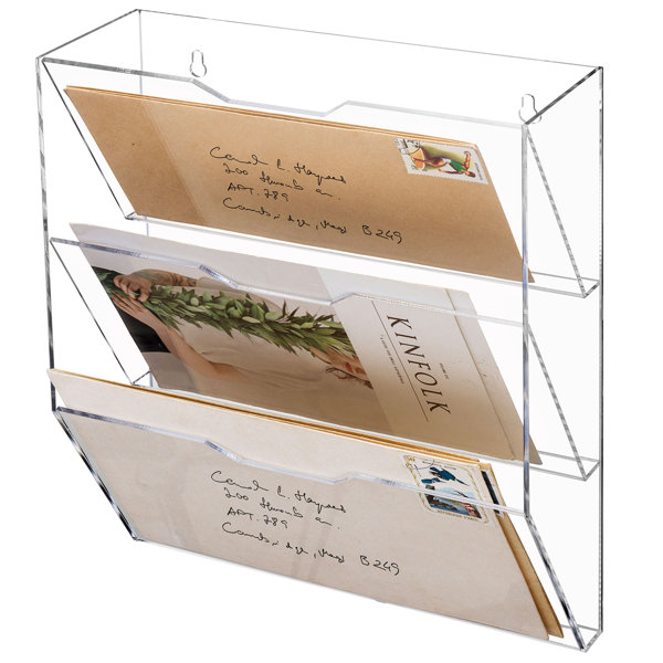 Rebrilliant 3-Tier Wall-Mounted Acrylic Mail Letter Holder | Wayfair